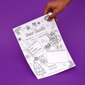 Letter to Santa Coloring Page With Bonus Coloring Sheets - Etsy