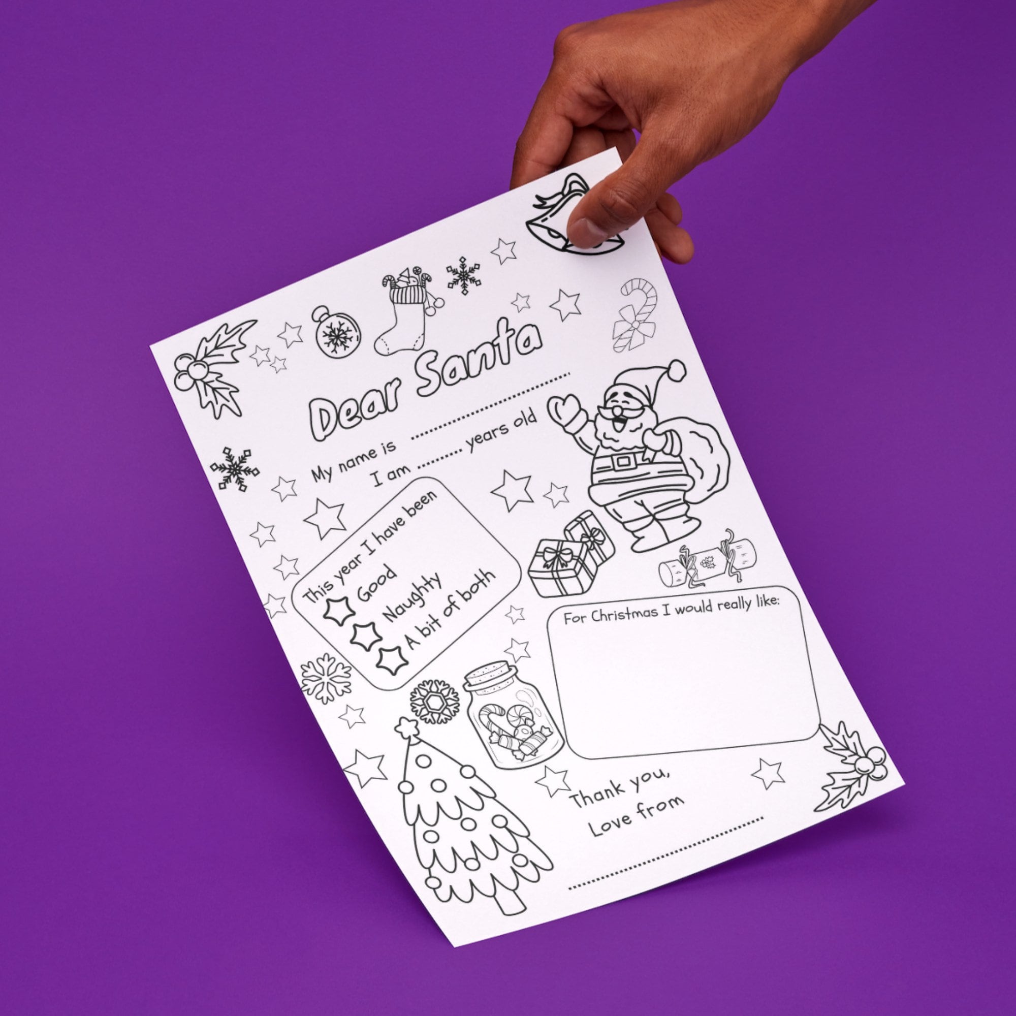 Letter to Santa Coloring Page With Bonus Coloring Sheets - Etsy