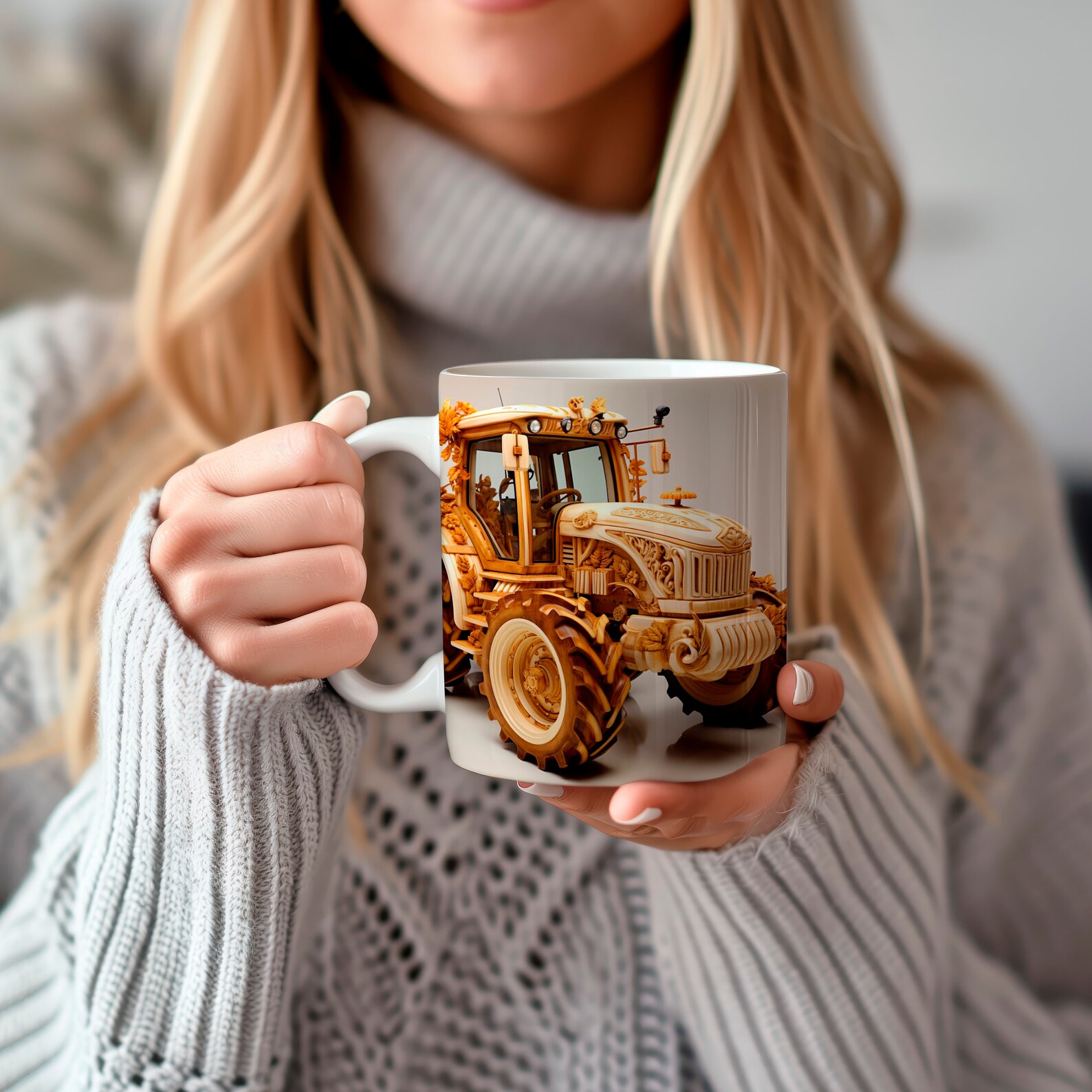 Wood Tractor Mug Template Set, 11oz, 12oz and 15oz Mug Template, 3D Mug ...