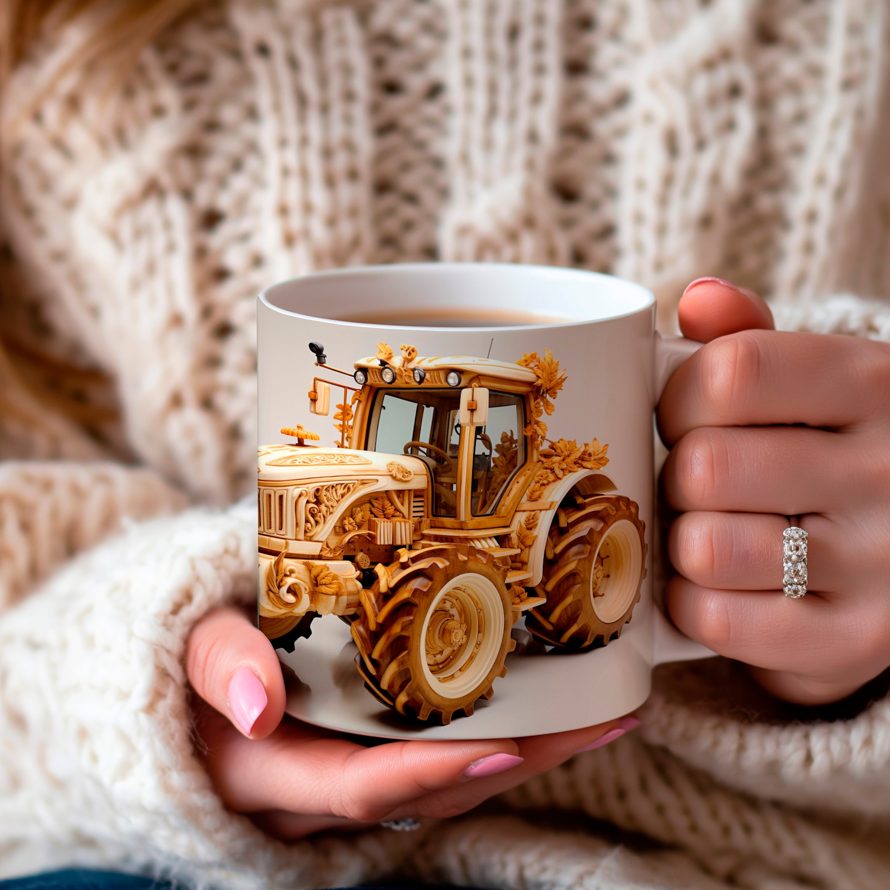 Wood Tractor Mug Template Set, 11oz, 12oz and 15oz Mug Template, 3D Mug ...