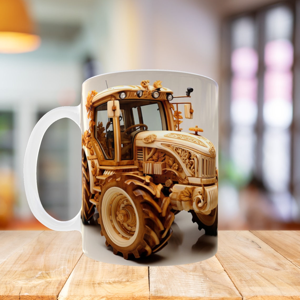 Wood Tractor Mug Template Set, 11oz, 12oz and 15oz Mug Template, 3D Mug ...