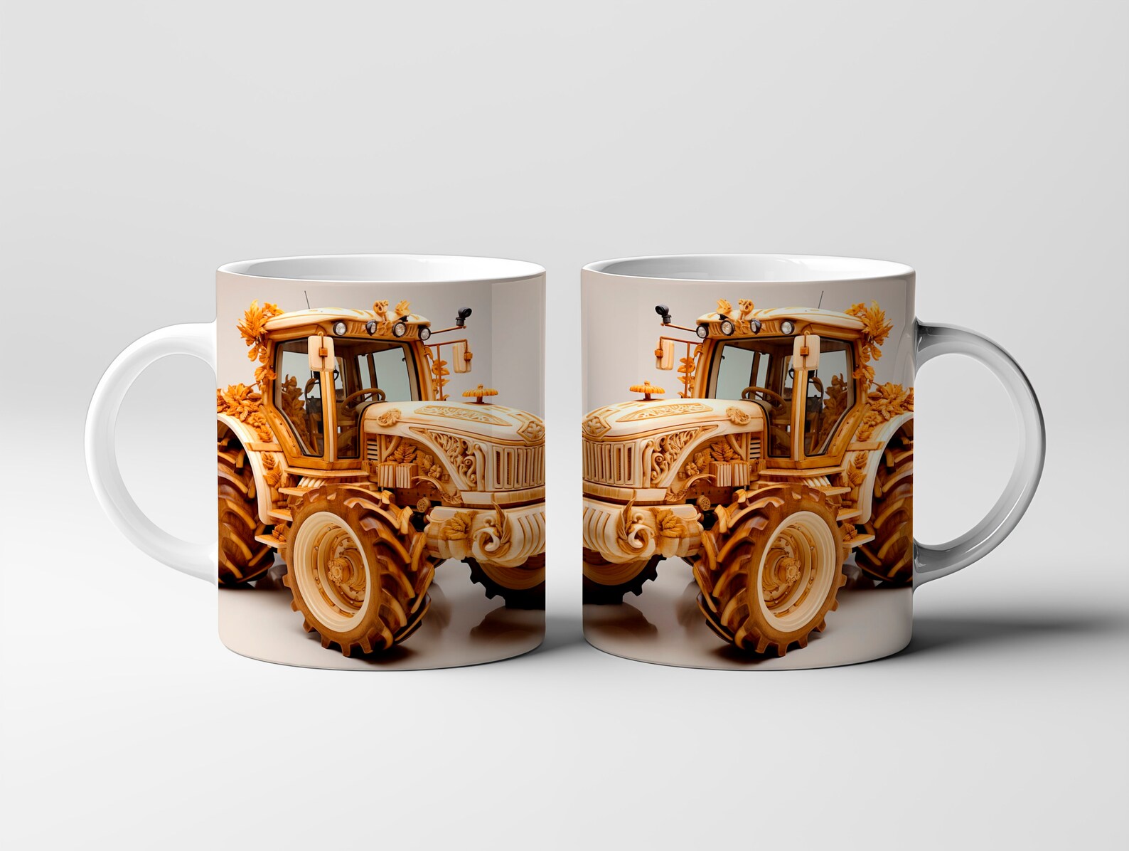 Wood Tractor Mug Template Set, 11oz, 12oz and 15oz Mug Template, 3D Mug ...