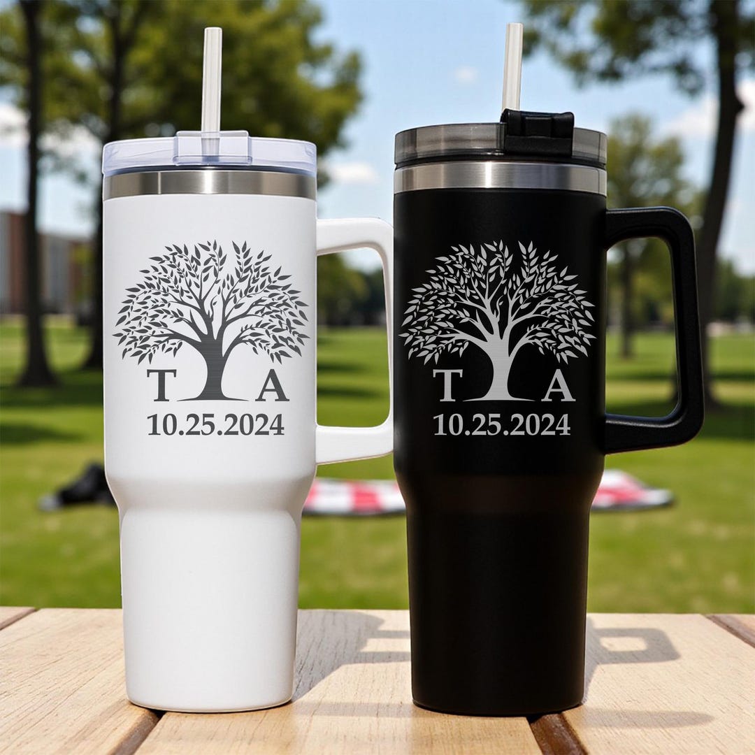 Custom Willow Tree Anniversary 40oz Tumbler, Personalized Wedding or ...