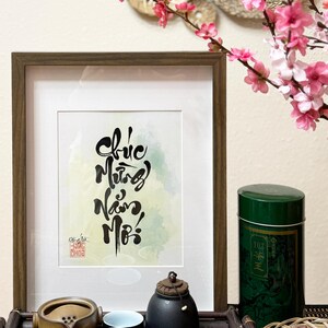 Handwriting Vietnamese New Year Quotes frame Included, Lunar New Year ...