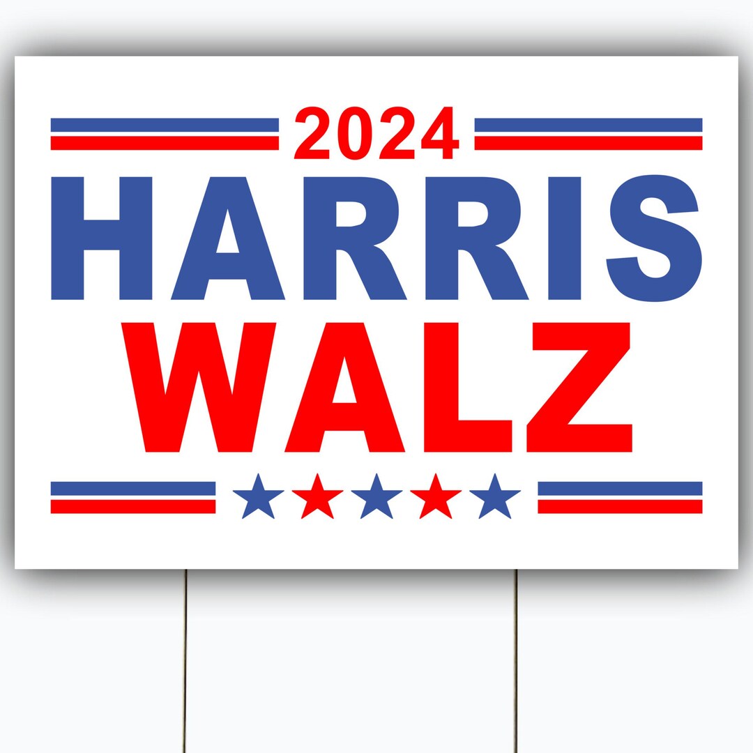 HARRIS WALZ Yard Sign, Harris for President, Democrat Garden Sign ...