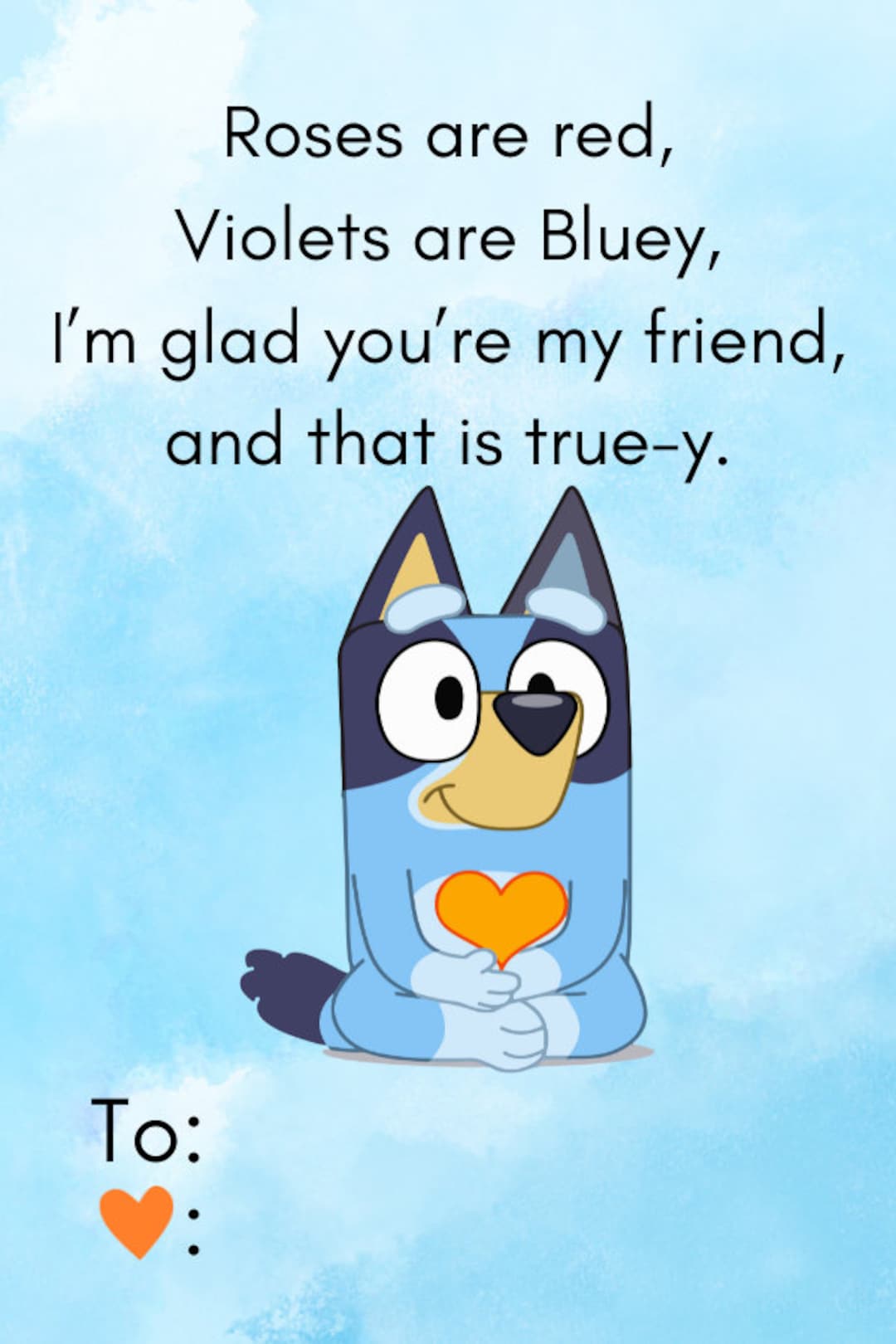 Roses Are Red Bluey Valentine | Printable | Instant Download | Children ...