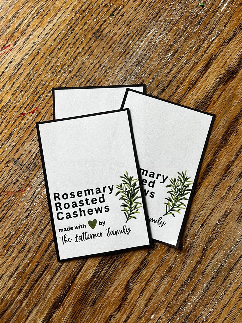 Rosemary Roasted Cashews Gift Tag | DIY Gift | Christmas Gift Tag - Etsy