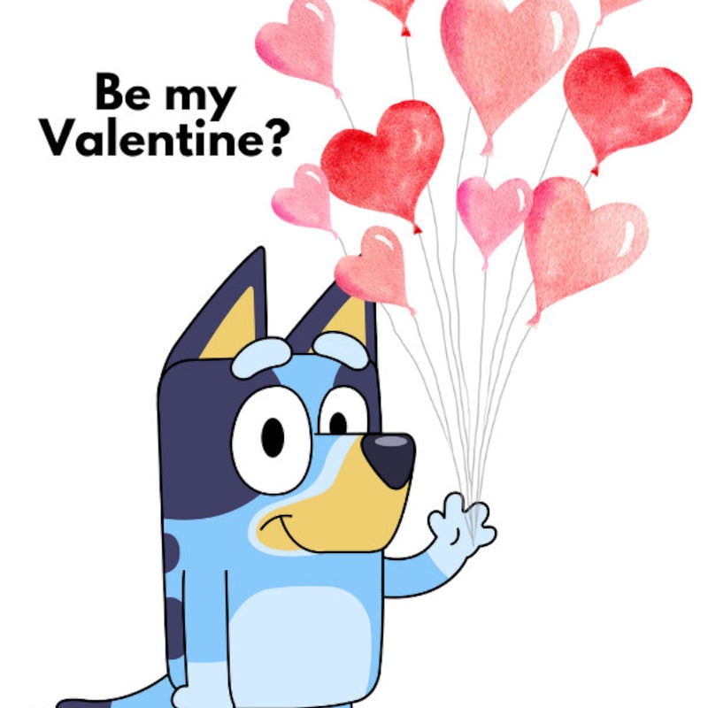 Bluey Valentines Png - Etsy