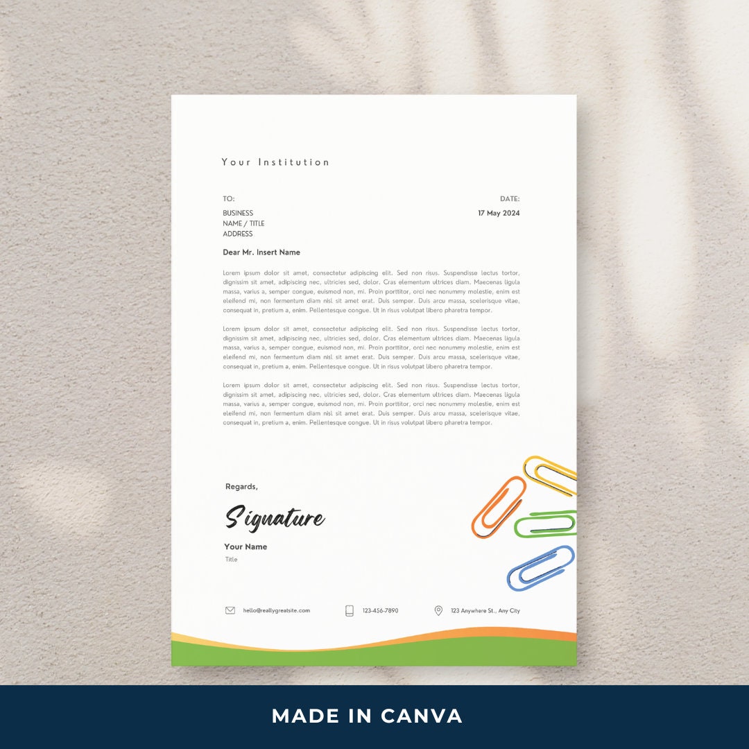Minimalist Letterhead Template | Education | Teacher Stationary ...