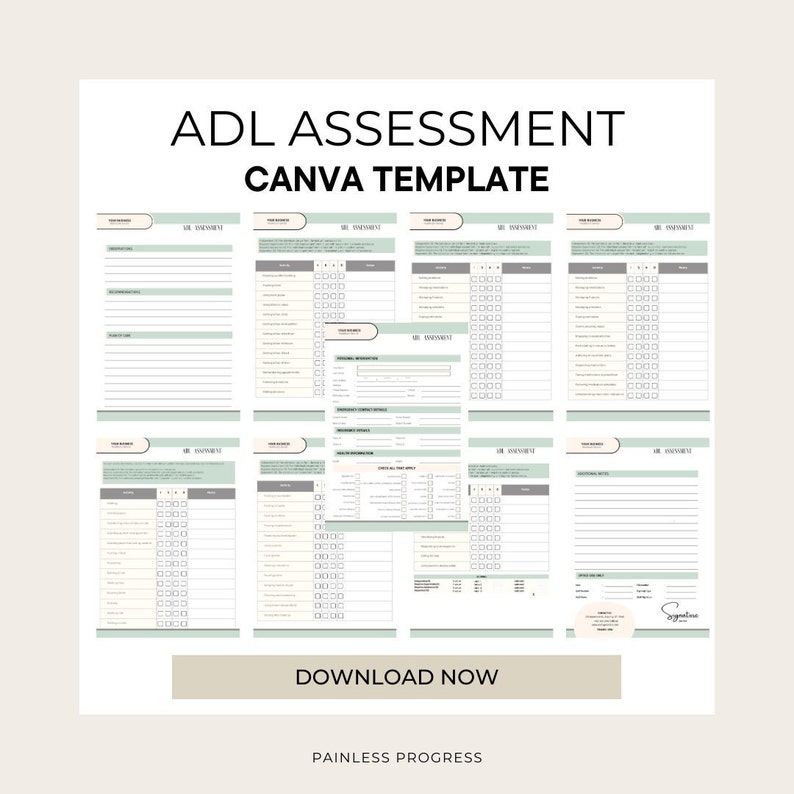 ADL Assessment Canva Template - Etsy