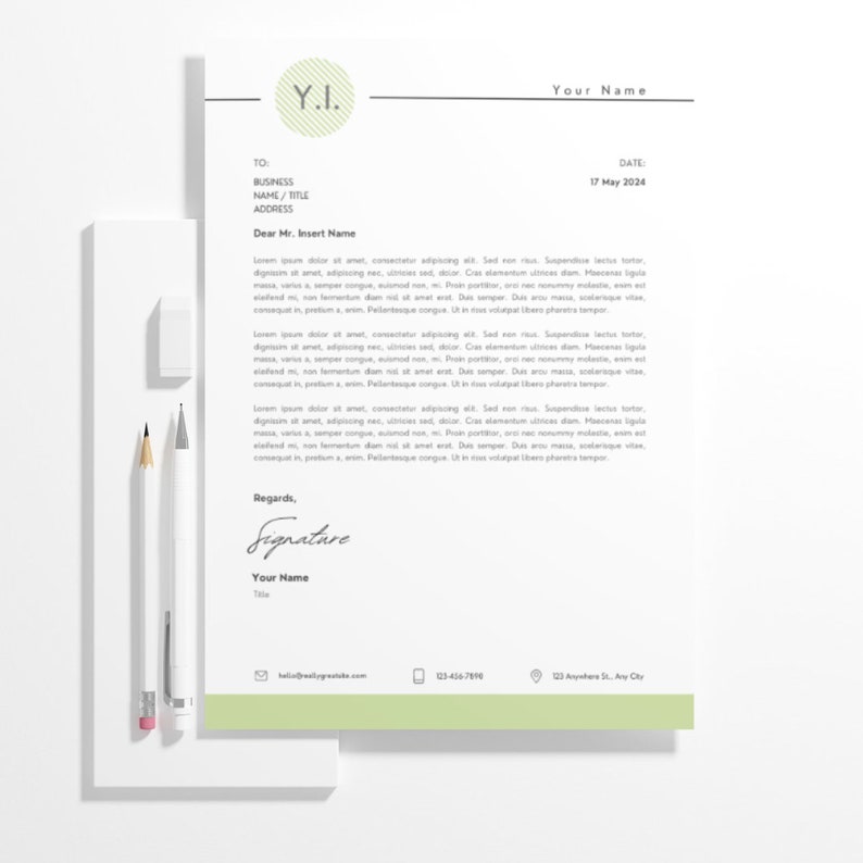 Minimalist Business Letterhead Template Simple Canva Custom Company ...