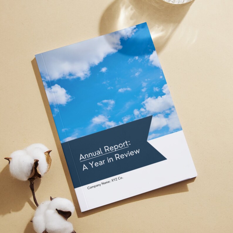 Minimalist Annual Report Template: Canva Business Report (digital ...