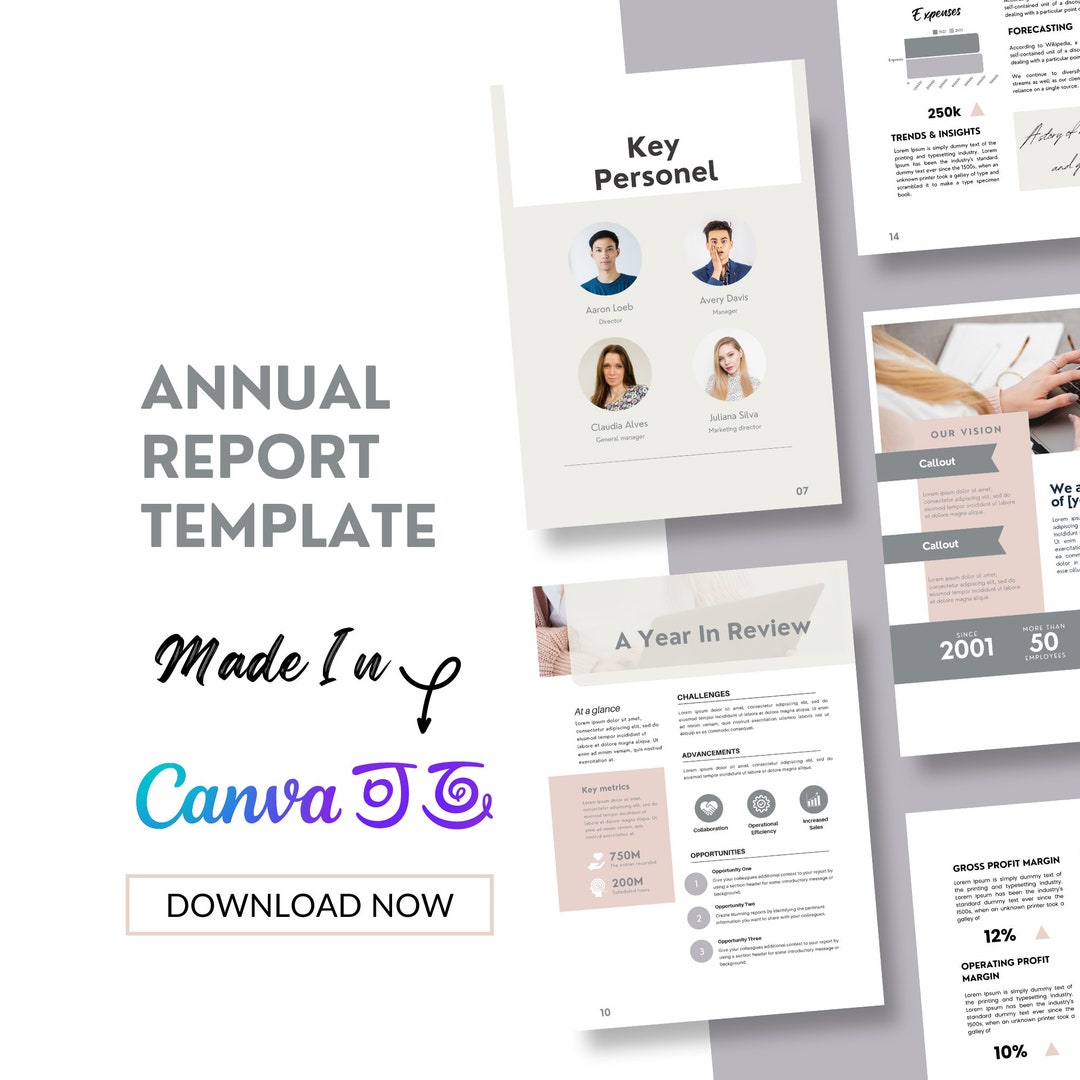 Canva Annual Report Template: Minimalist Business Design (digital ...