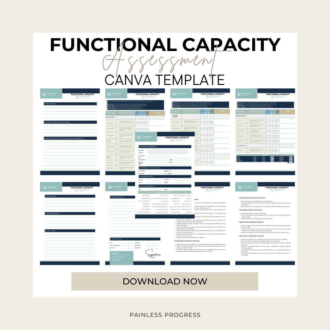 Functional Capacity Assessment Canva Template - Etsy Australia