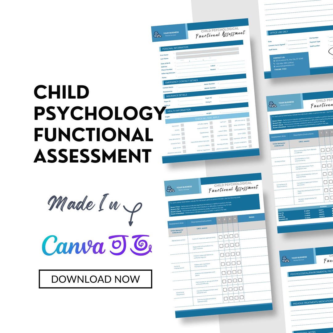 Professional Child Psychological Functional Assessment Template ...