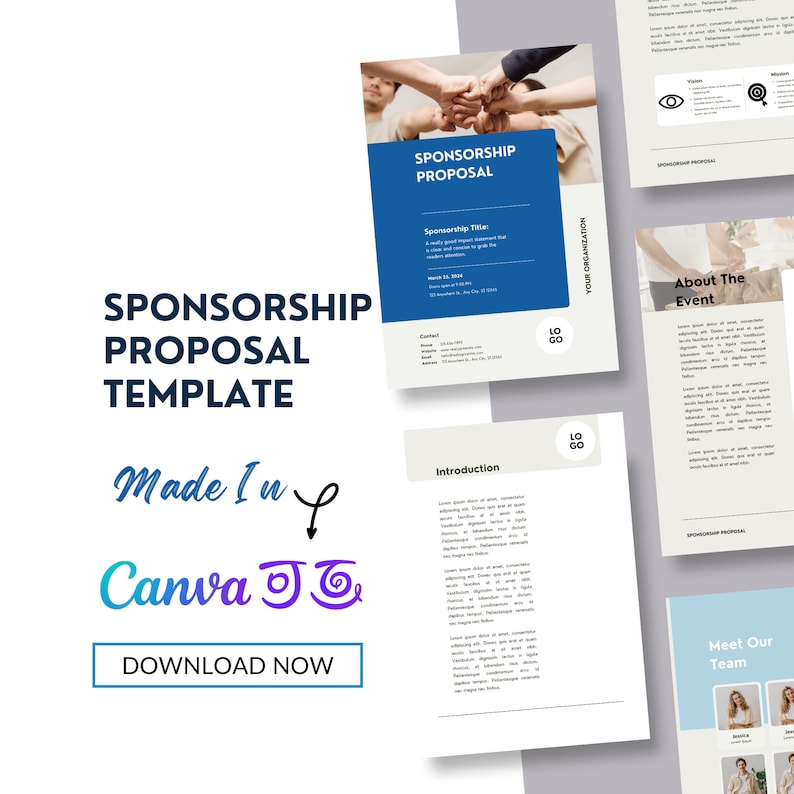 Sponsorship Proposal Template Fundraising Template Minimalist Canva ...