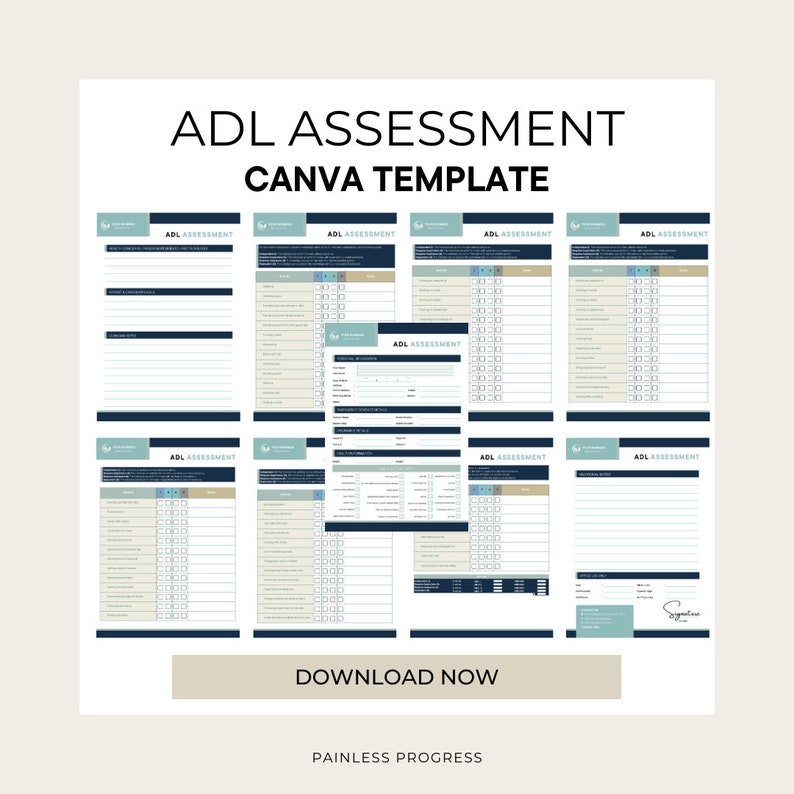 ADL Assessment Canva Template - Etsy