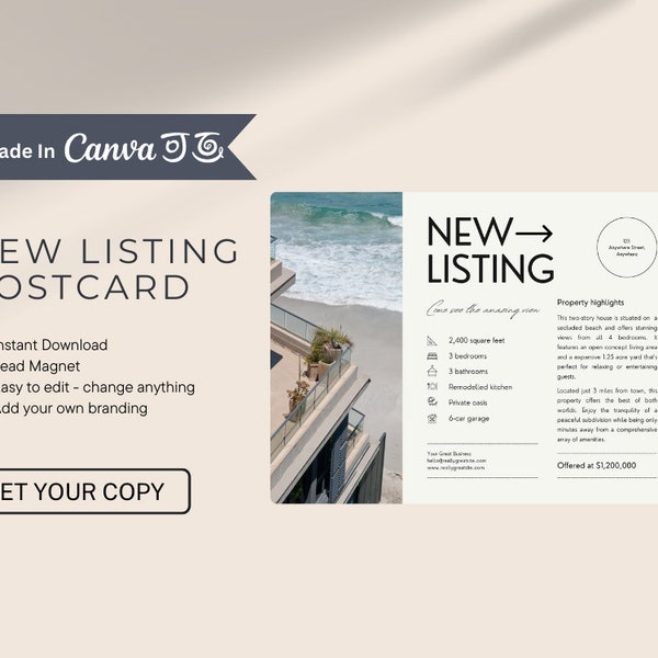 New Listing Postcard - Etsy