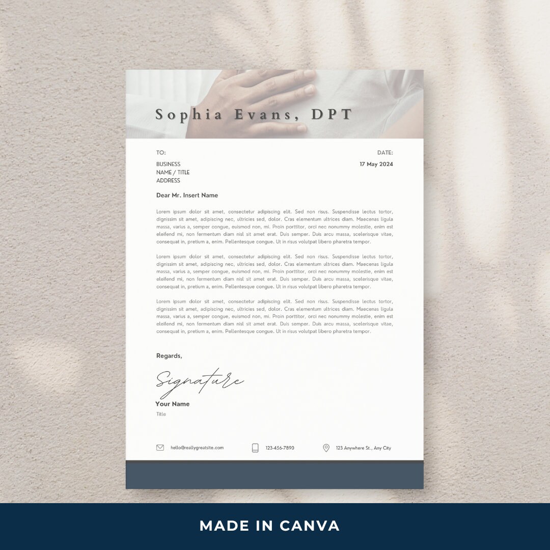 Minimalist Professional Letterhead Template | Customizable for Interior ...
