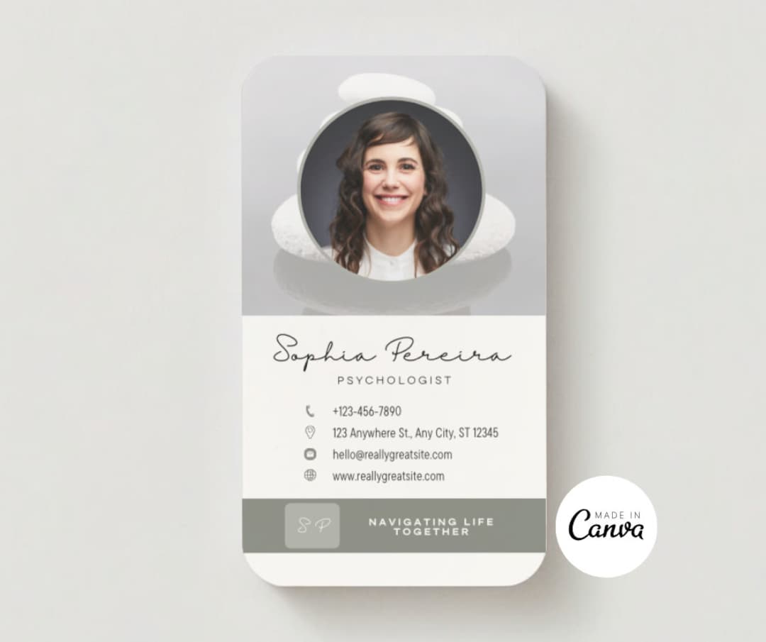 Therapist Business Card Template | Canva | Editable | Instant Download ...