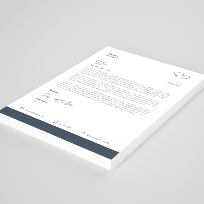 Minimalist Professional Letterhead Template | Customizable for Interior ...