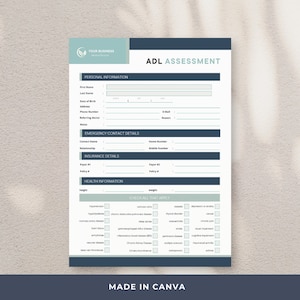 ADL Assessment Canva Template - Etsy