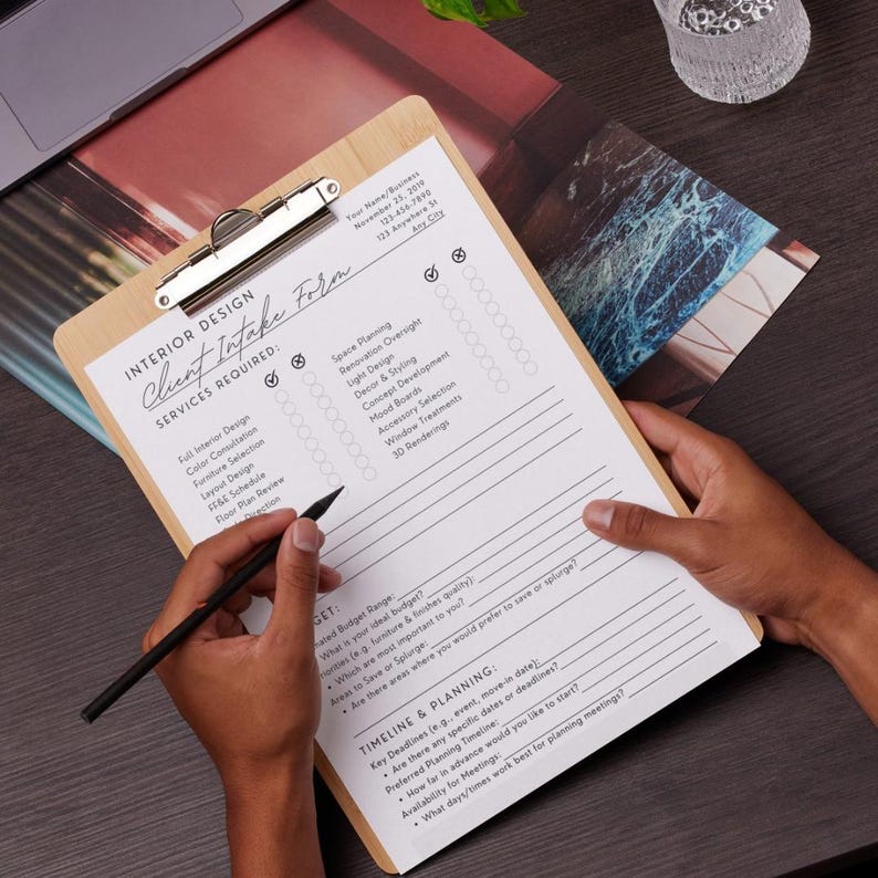 Interior Design Client Intake Form Template: Editable Canva Project ...