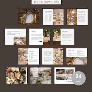 Stunning Event Planner Portfolio Lookbook Template Editable Canva ...