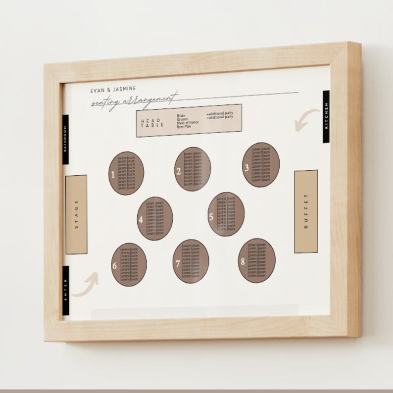 Interactive Wedding Seating Chart Template: Canva Event Planner ...