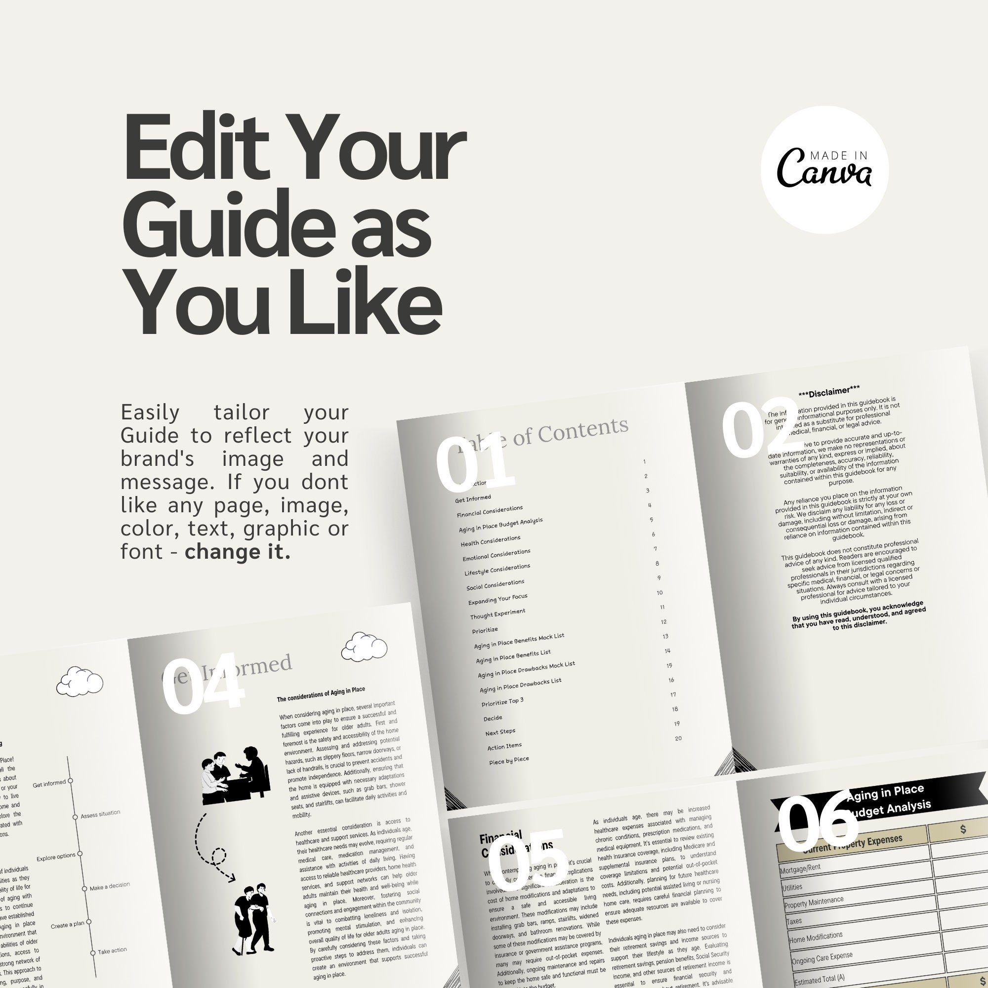 Aging in Place Guidebook Canva Template | Lead Magnet | Comprehensive ...