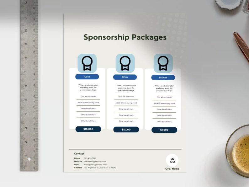 Sponsorship Proposal One Pager | Fundraising Template | Minimalist ...