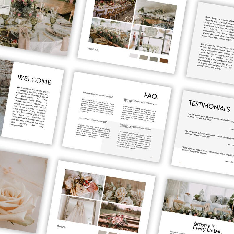 Stunning Event Planner Portfolio Lookbook Template | Editable Canva ...