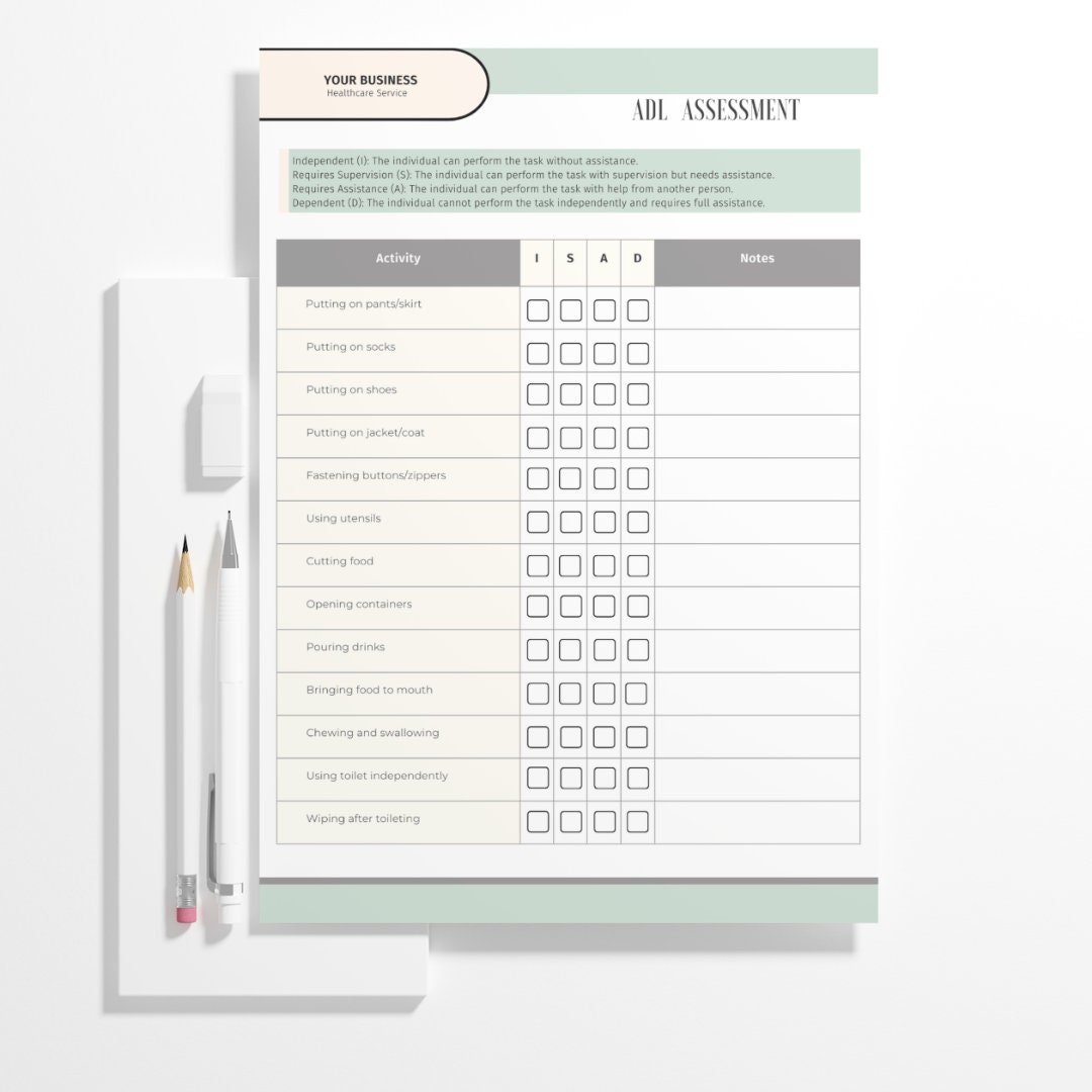 ADL Assessment Canva Template - Etsy