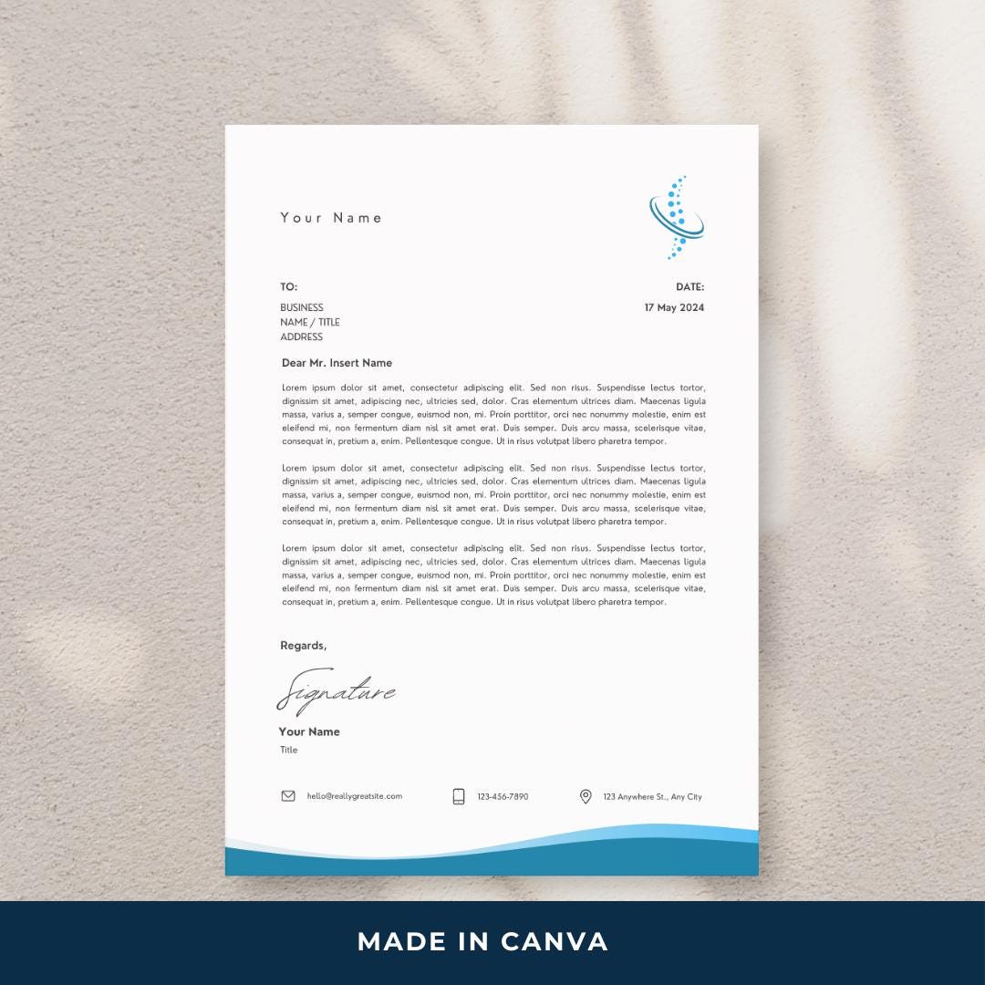 Chiropractor Letterhead Template | Editable Business Stationery With ...