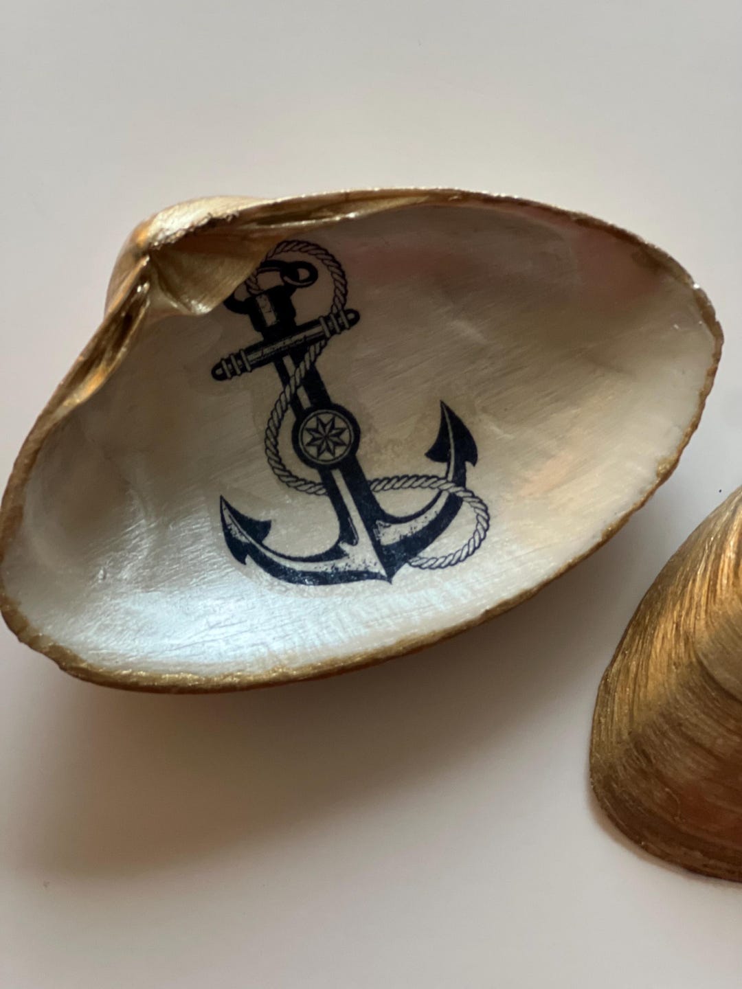 Anchors Aweigh Surf Clam Shell Decoupage. Nautical Decor. Perfect ...
