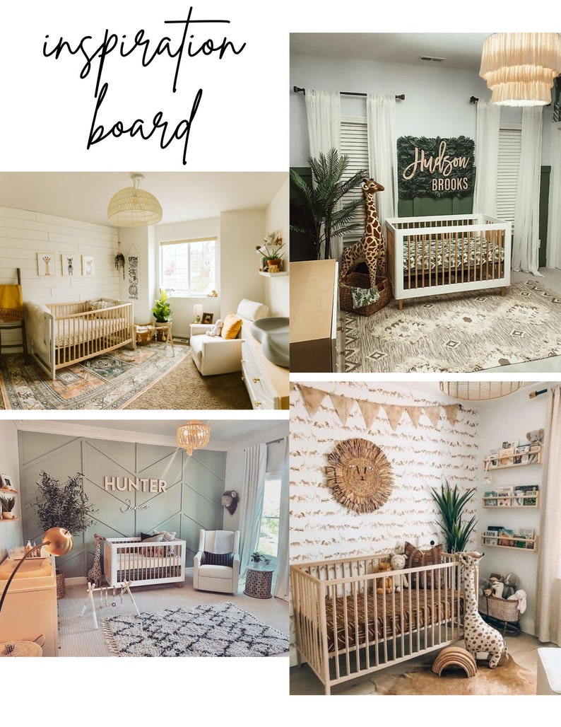 Safari Animal Gender Neutral Boho Nursery Virtual Design Plan - Etsy