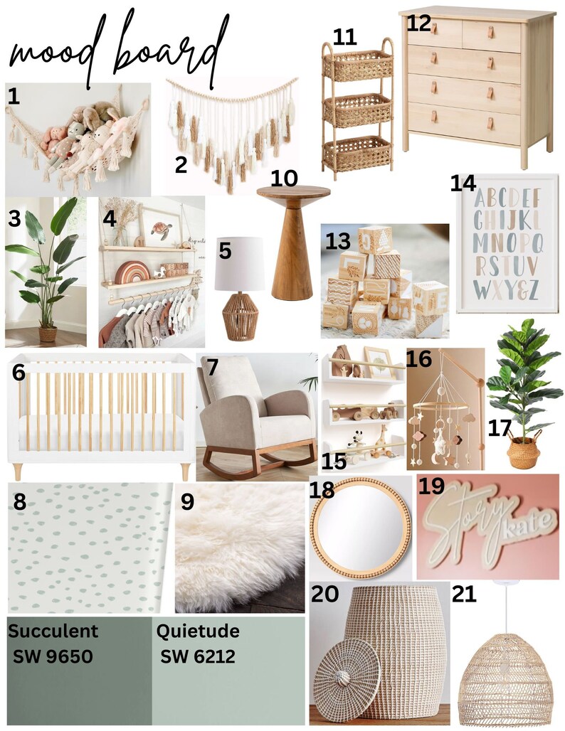 Gender Neutral Boho Nursery Virtual Design Plan - Etsy
