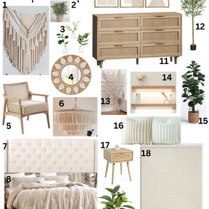 Neutral Plush Boho Bedroom Virtual Design Plan - Etsy