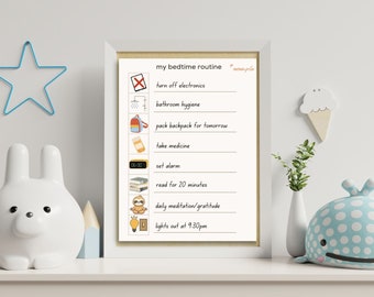 Kids Daily ADHD Routine Planner, Childrens Everyday Self Care Checklist ...