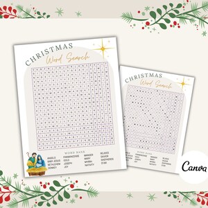 Christmas Word Search, Nativity Word Search, Sunday School Christmas ...