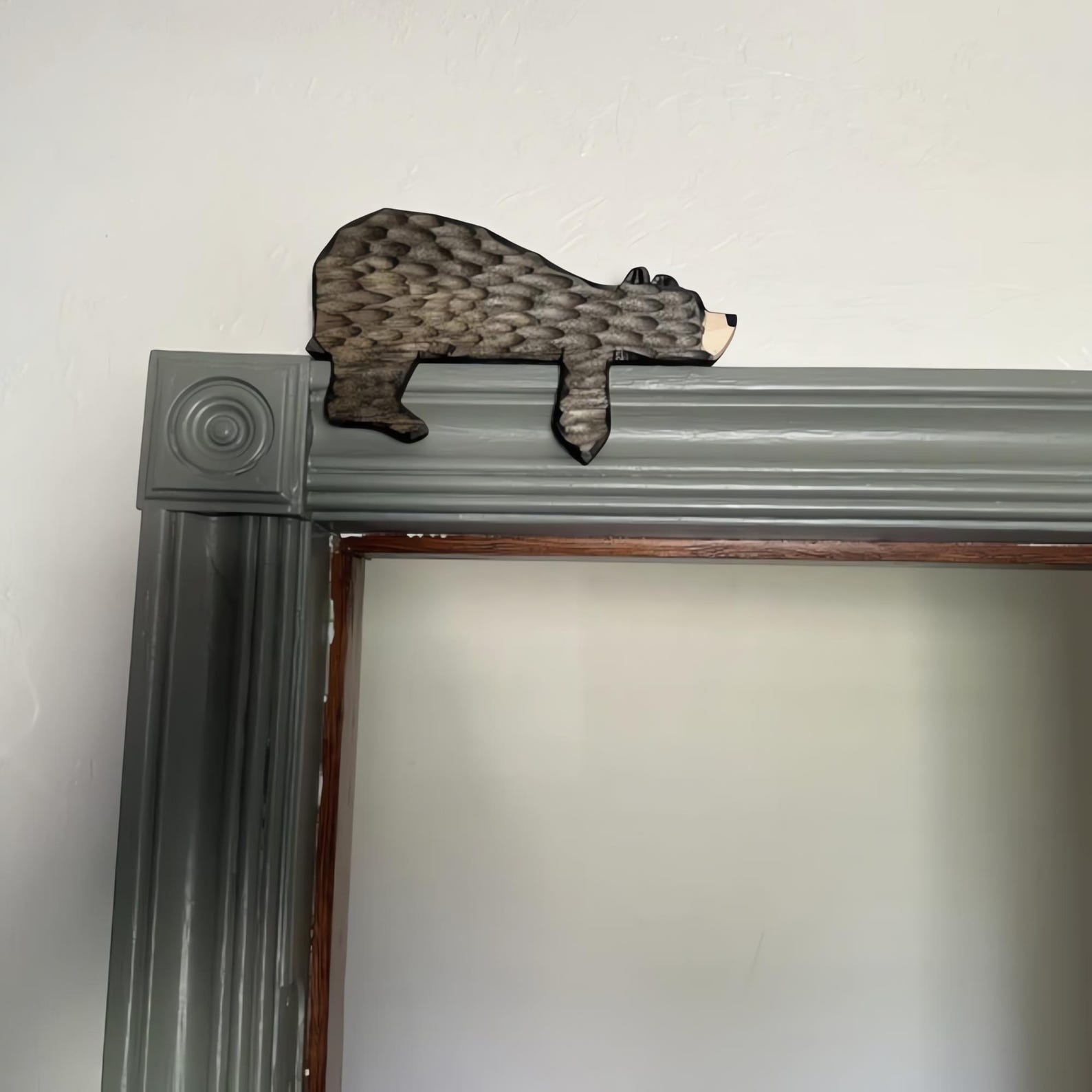 Wooden Bear Door Corner Home Dorm Decor Door Hanging Wooden Decor Over ...