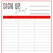 Sign up Sheet- Red - Etsy