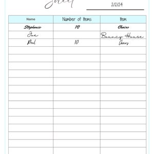 Sign up Sheet - Etsy