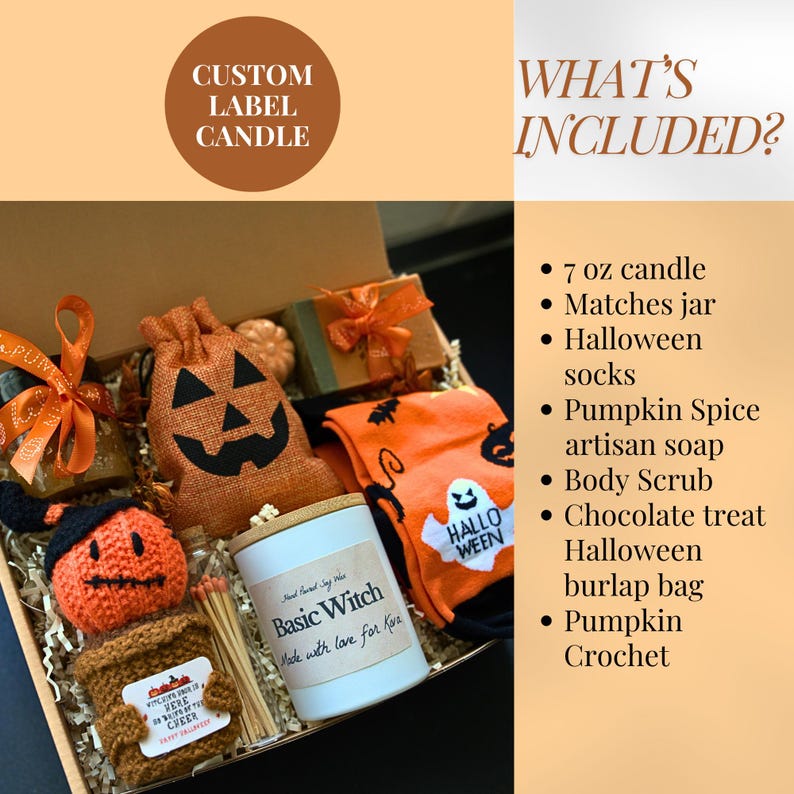 Halloween Boo Basket for Girlfriend – Witchy Gift Box, Cozy Spooky Self ...