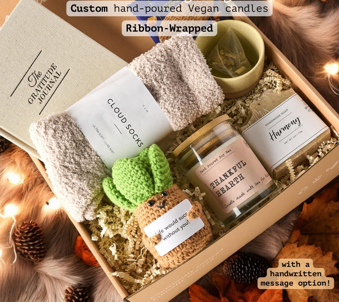 Custom Gratitude Journal Gift Box, Gratitude Care Package, Hygge Gift ...