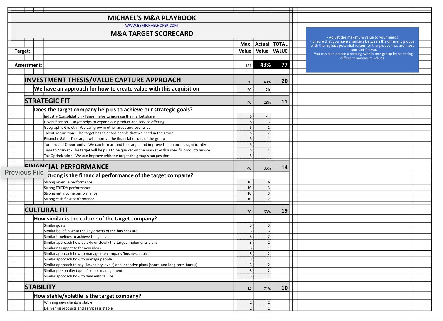 Mergers and Acquisitions Excel Templates - Etsy