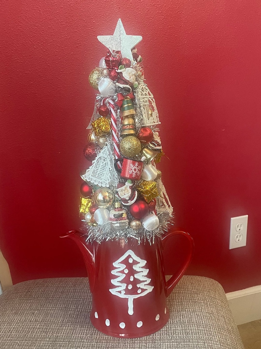 Santa Christmas Topiary Tree - Etsy