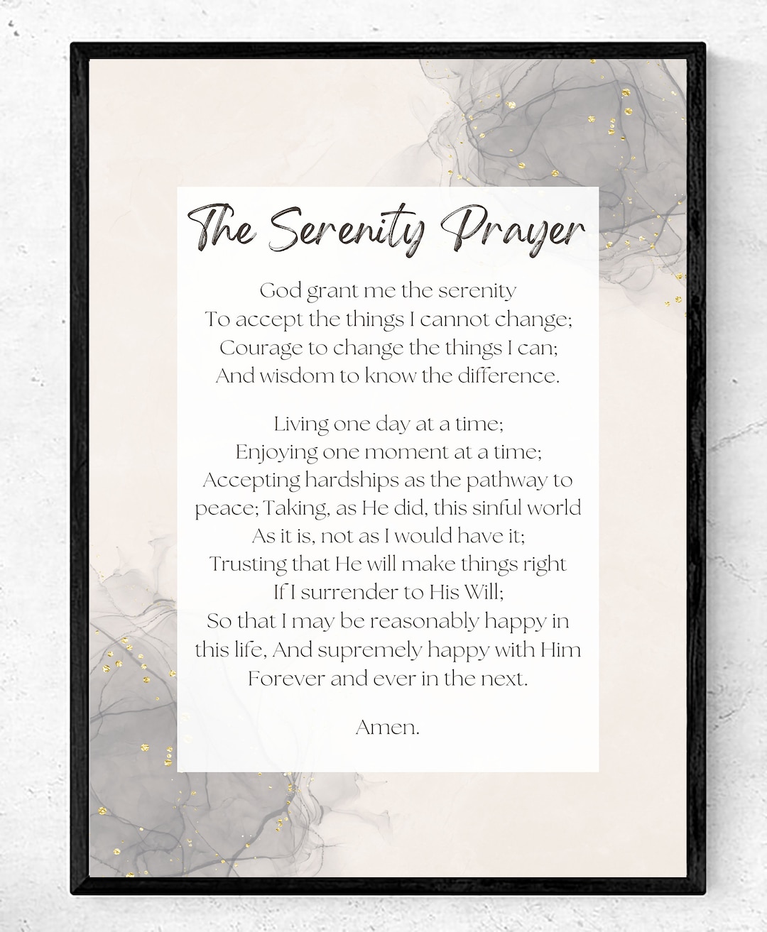 The Full Serenity Prayer - Unframed Print - Reinhold Niebuhr - Sobriety ...