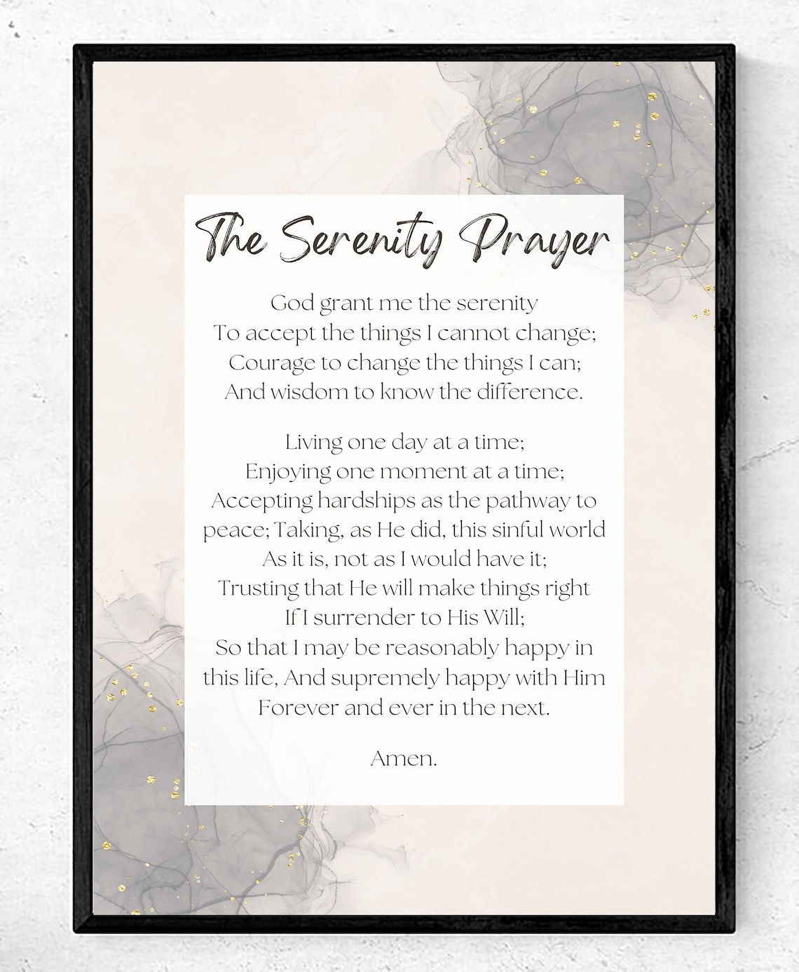 The Full Serenity Prayer - Unframed Print - Reinhold Niebuhr - Sobriety ...