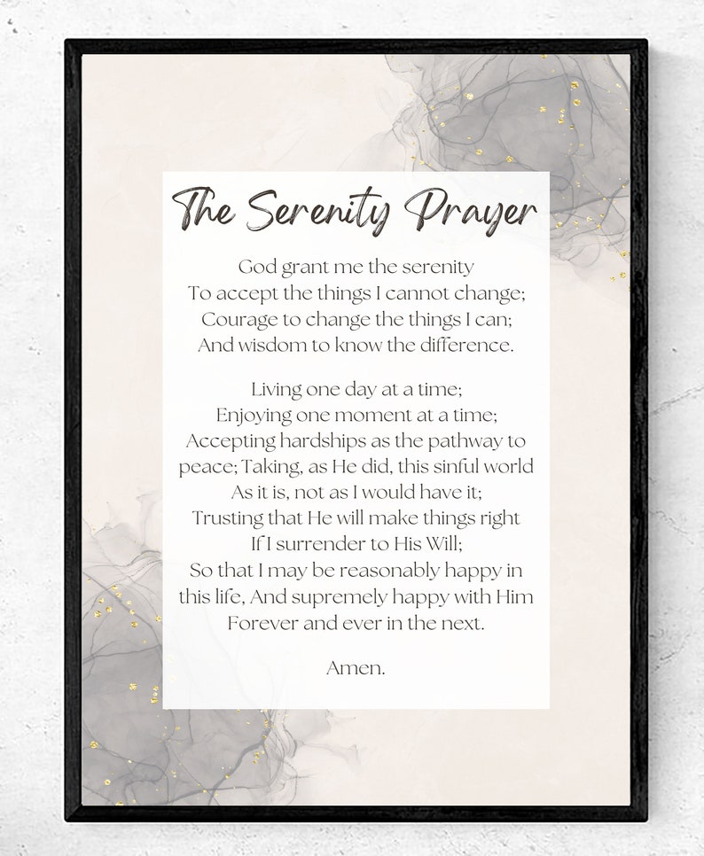 The Full Serenity Prayer - Digital Download - Reinhold Niebuhr ...